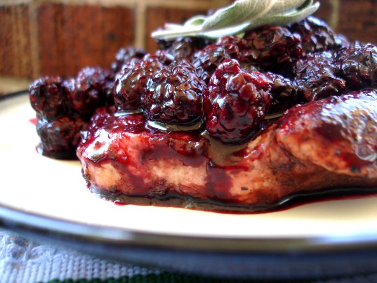 Cherry and Apple Giant Stuffed Pork Chops - PaleOMG