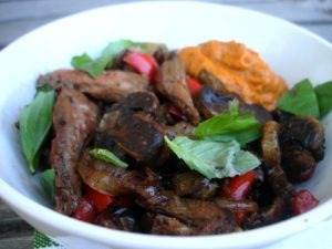 Steak Hash with Red Pepper Avocado Spread - PaleOMG