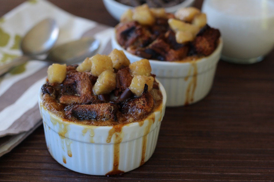 Cinnamon Banana Waffle Chocolate Chip Bread Pudding - PaleOMG.com
