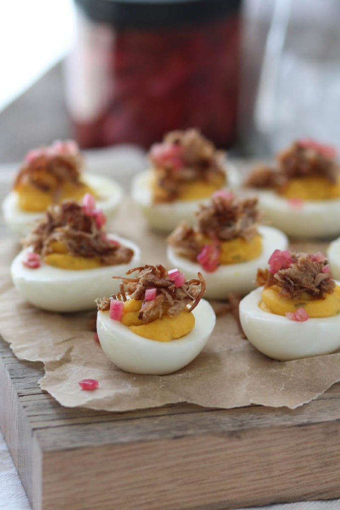 Pulled Pork Deviled Eggs - PaleOMG