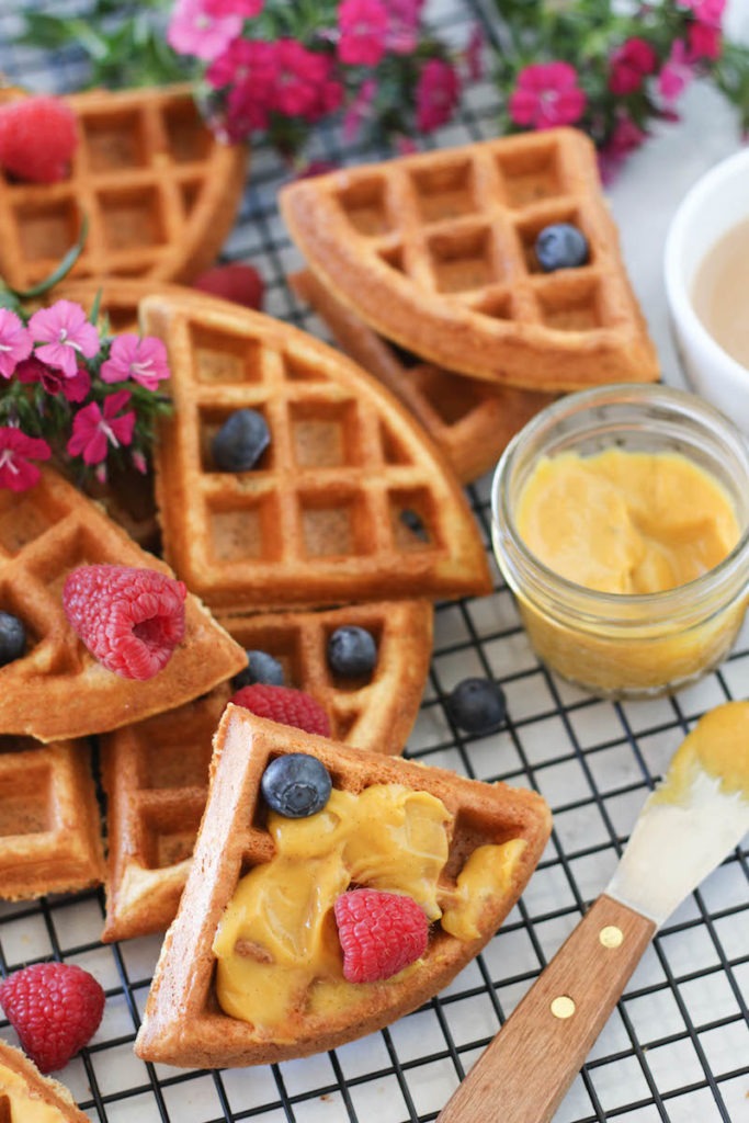 Vanilla Bean Lemon Curd Waffles - PaleOMG