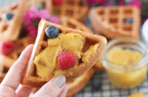 Vanilla Bean Lemon Curd Waffles - PaleOMG