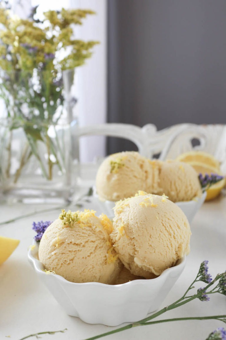 Lemon Curd Custard Ice Cream - PaleOMG