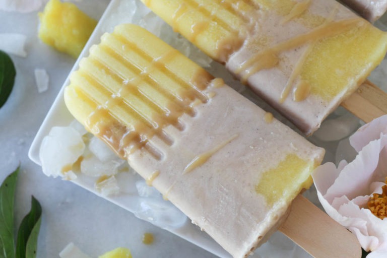 Caramel Coconut Cream Pineapple Popsicles - PaleOMG