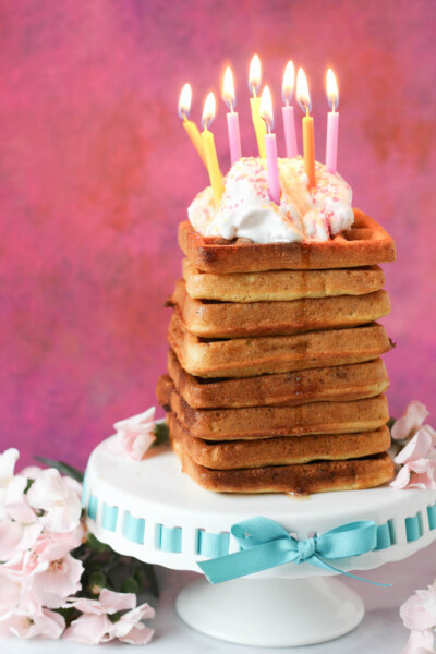Birthday Cake Waffles for a Fun and Sweet Way to Start Your Day