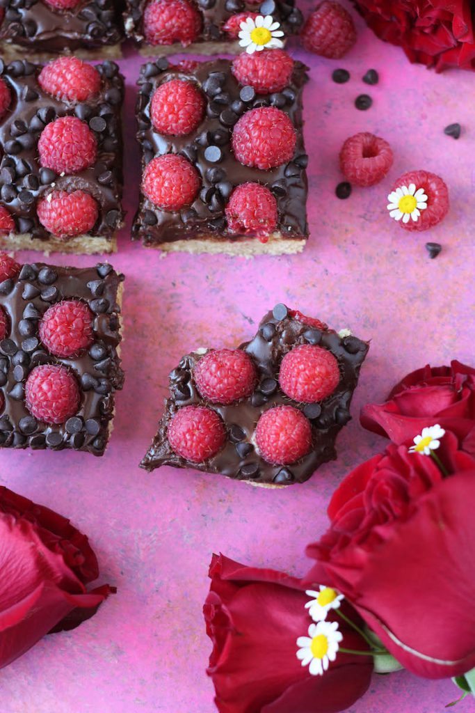 Chocolate Chip Raspberry Shortbread Cookie Bars - PaleOMG