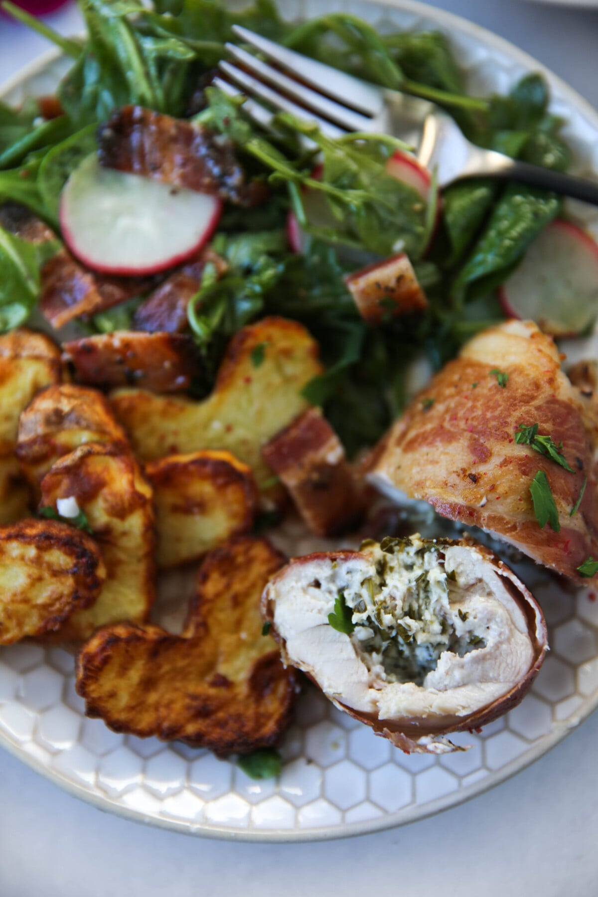 Stuffed Prosciutto Wrapped Chicken Valentine’s Day Dinner - PaleOMG