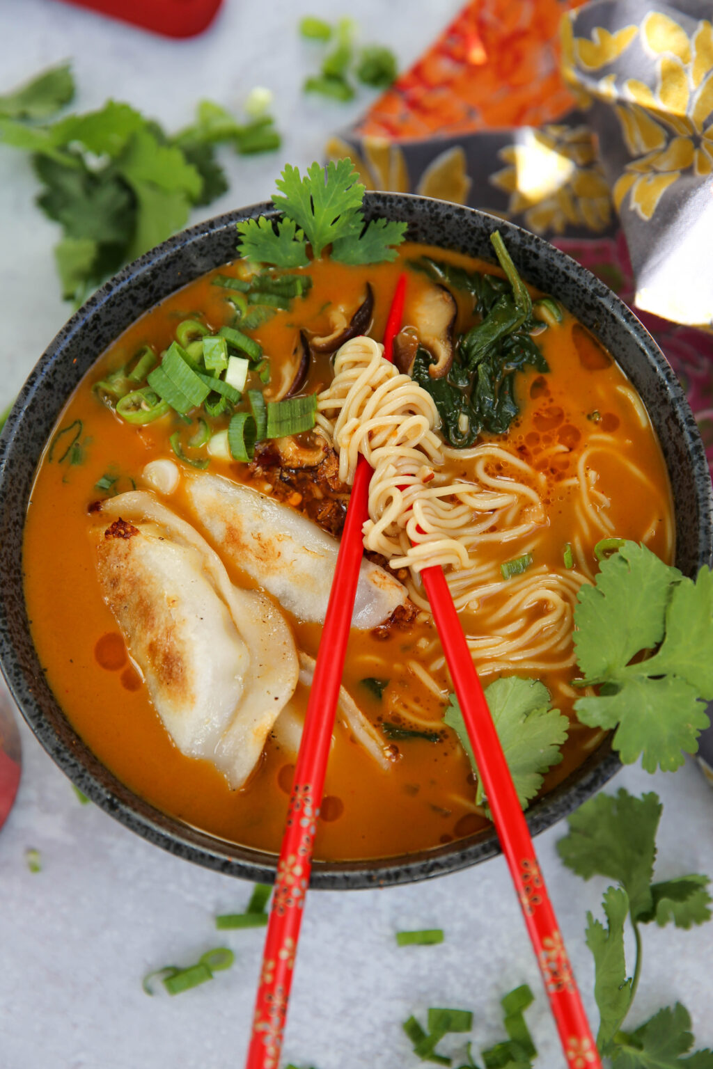 Thai Curry Potsticker Ramen - PaleOMG