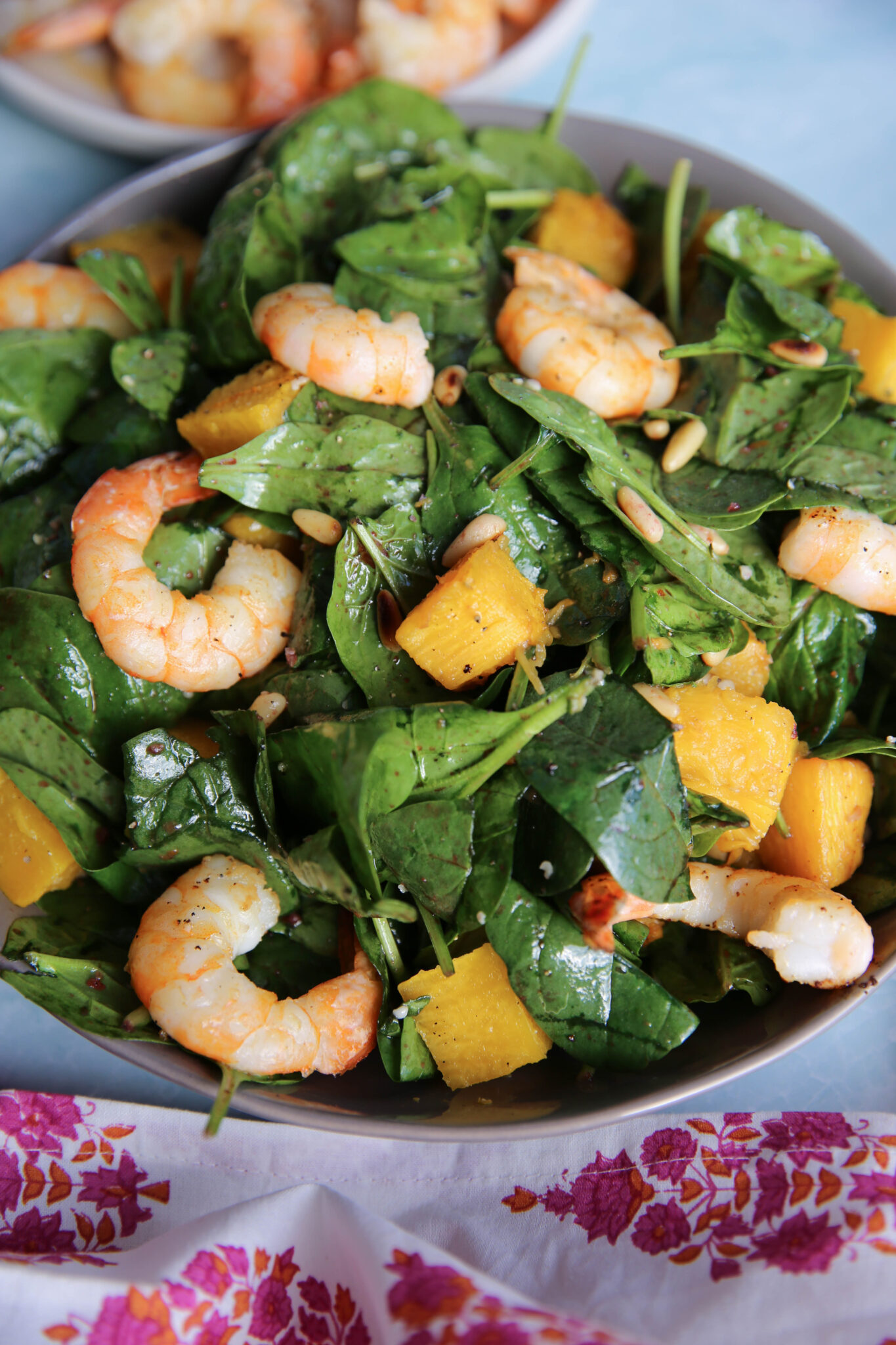 Spinach Pumpkin Salad with Pomegranate Dressing - PaleOMG