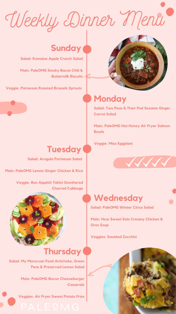 Weekly Dinner Menu - PaleOMG