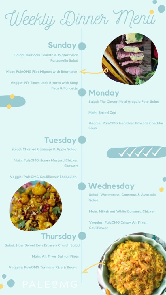 Weekly Dinner Menu - PaleOMG