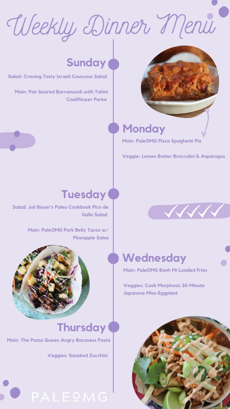 Weekly Dinner Menu - PaleOMG