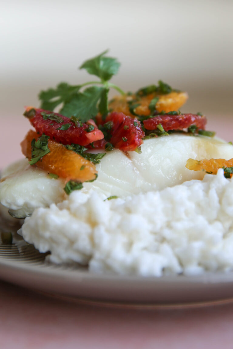 Meals I Love - Halibut with Coconut Rice and Citrus Salsa - PaleOMG